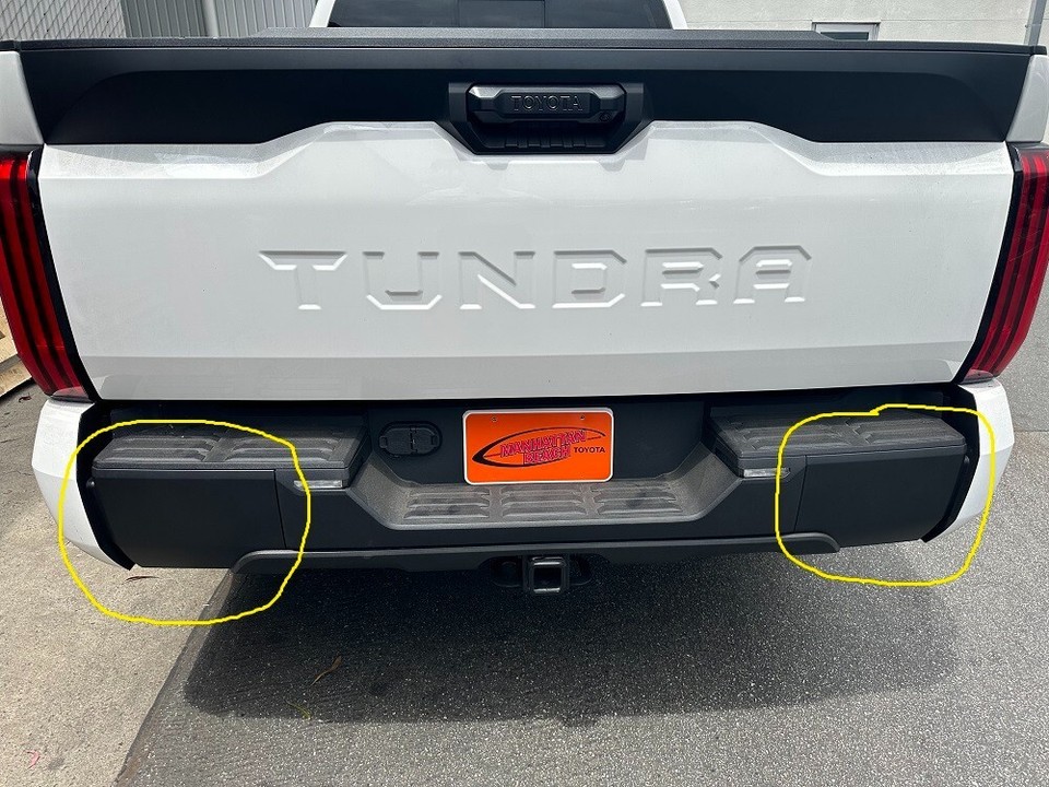 22-25 TUNDRA REAR BUMPER LEFT & RIGHT END CAPS COVERS 52181-0C050 ...
