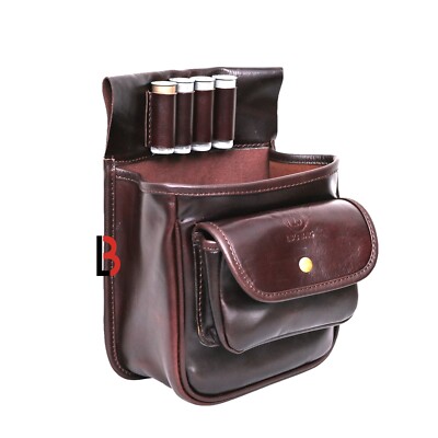 Genuine Cowhide Leather Trap Shooting Bag Ammo Storage Shell Pouch 50 ...