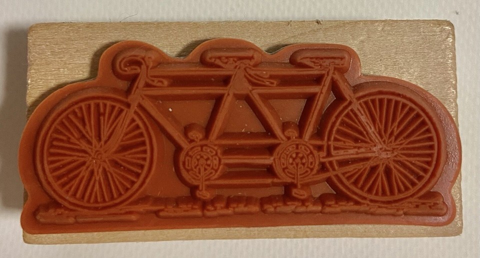 Tandem Bicycle Rubber Stamp Bike Stamp Built For 2 Small Stamp | eBay