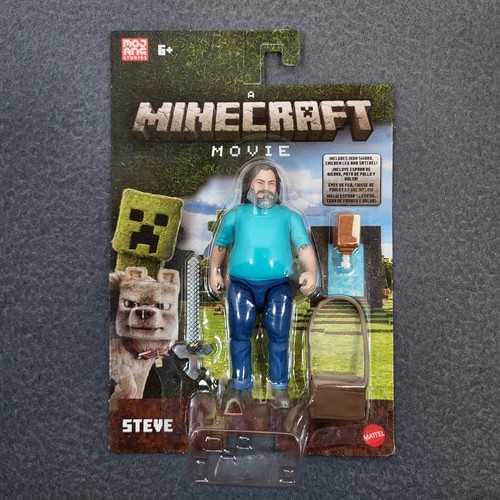 Minecraft Movie Steve Action Figure Jack Black w Sword Chicken Leg ...