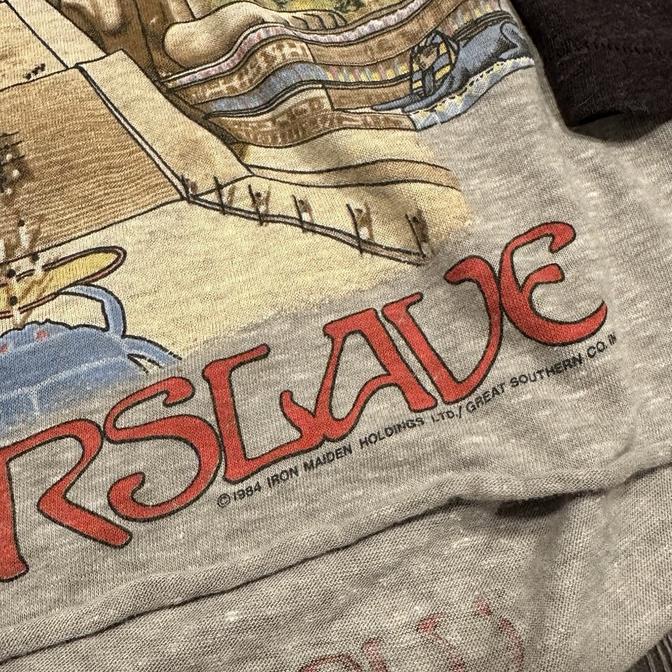 Vintage Iron Maiden Powerslave Jersey World Slavery Tour 1985 Shirt | eBay