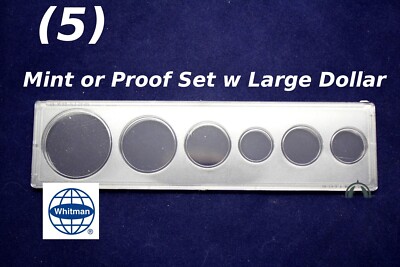 Lot of 5 Whitman US Mint / Proof Set 6 Coin Holder 1c, 5c, 10c, 25c ...