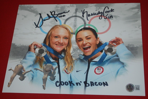 Kassidy Cook Sarah Bacon Signed USA Diving 8x10 2024 Olympics Beckett ...