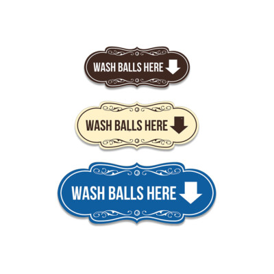 Signs ByLITA Designer Wash Balls Here (Down Arrow) Wall or Door Sign | eBay