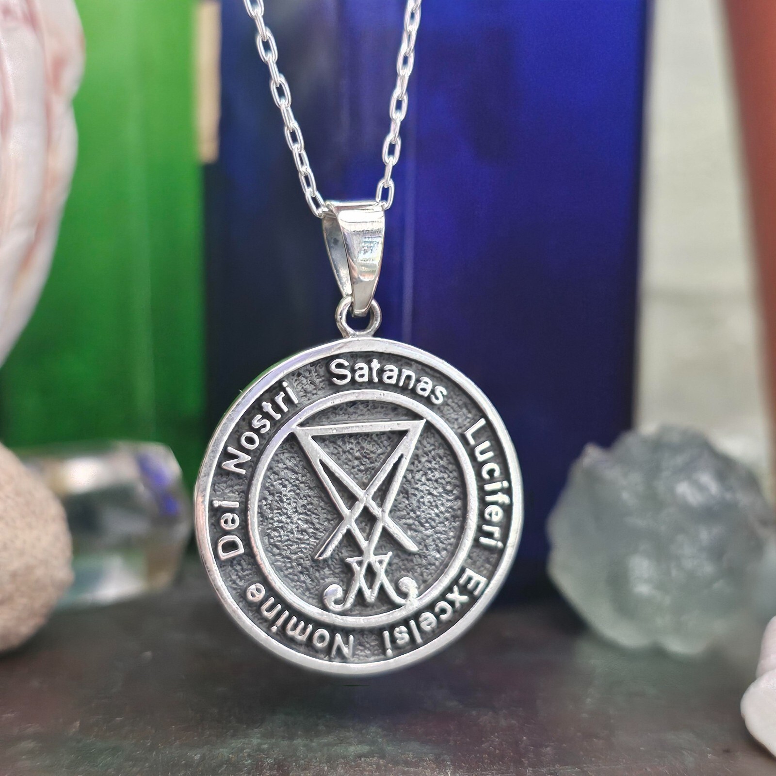 Sigil of Lucifer Latin Script Left Hand Path Necklace 925 Sterling ...