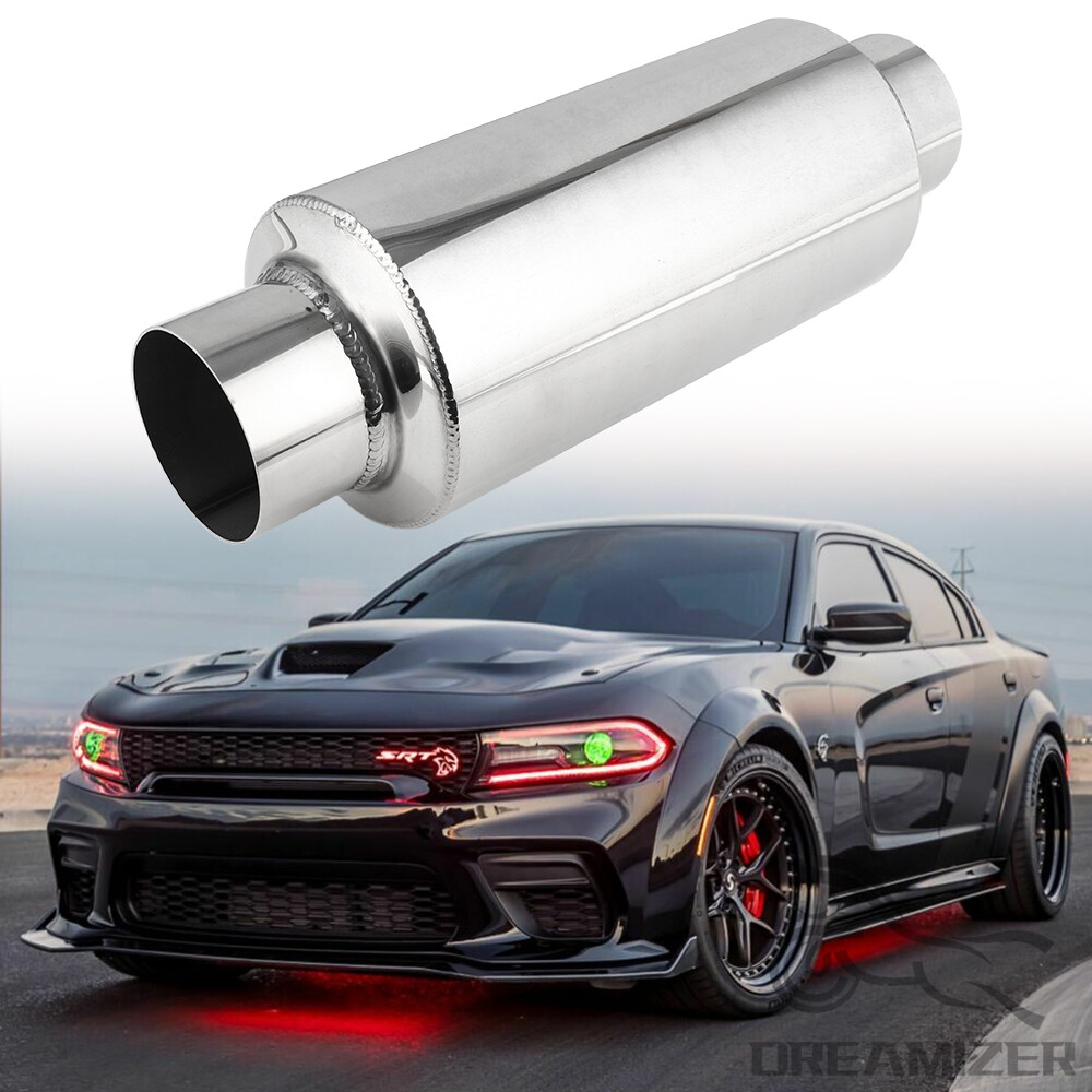 3" Inlet&Outlet 12'' L Exhaust Muffler Resonator Deep Tone For Dodge ...