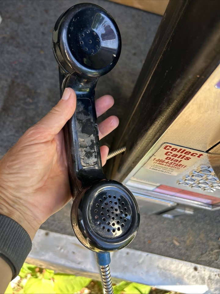 Vintage Black Phone Booth Payphone Push Button Telephone GTE Frontier ...