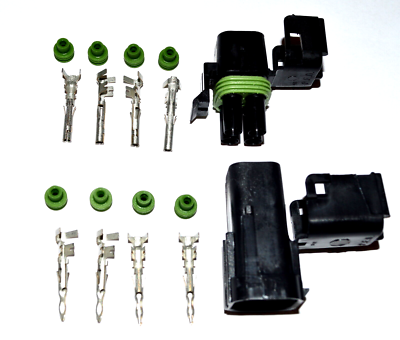 DELPHI WEATHER PACK 4 PIN - CONDUCTOR SQUARE CONNECTOR KIT 12 GA | eBay