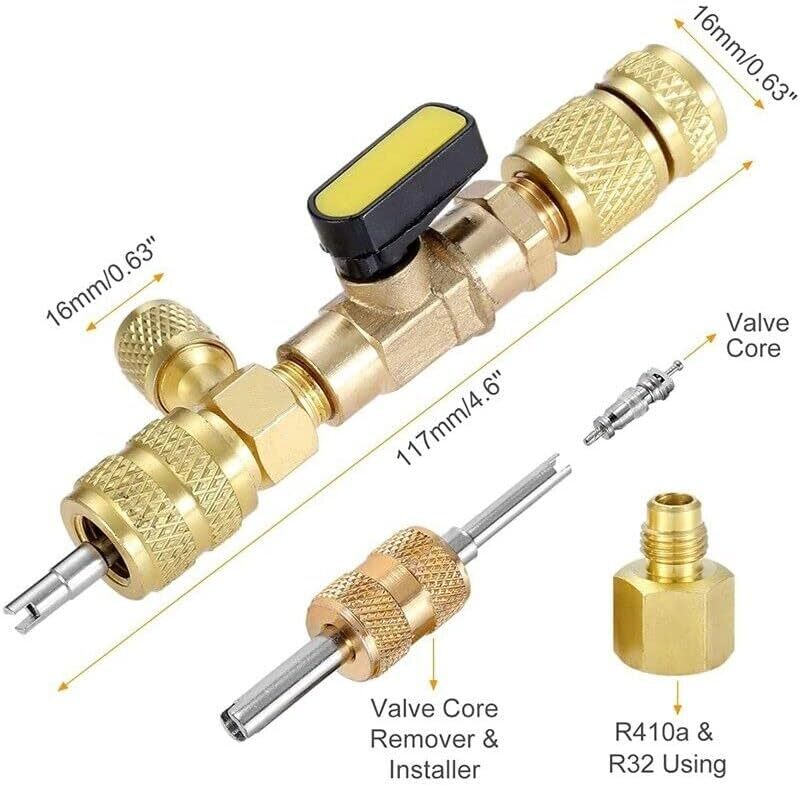 HVAC Tool AC Schrader Valve Core Remover Dual Size 1/4" & 5/16" Port ...