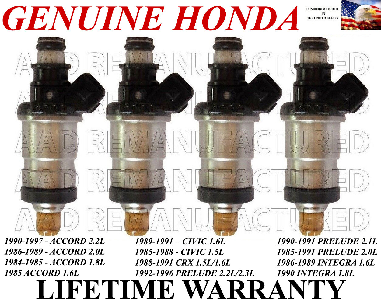 OEM 4X Fuel Injectors for Honda Accord Civic CRX Prelude Integra 1.6L 2 ...