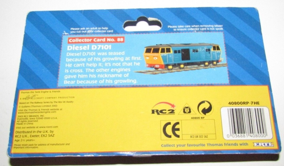 ERTL Thomas the Tank Engine & Friends DIESEL D7101 BEAR sealed on card ...