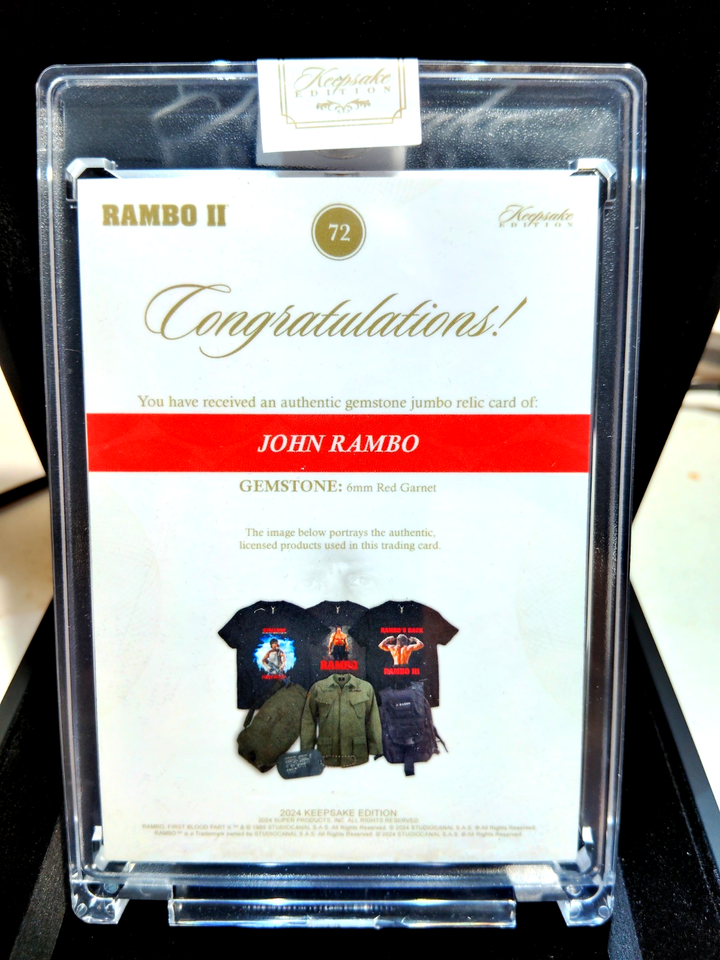 JOHN RAMBO ONE OF ONE 2024 KEEPSAKE RAMBO LAVA JUMBO GEM RELIC SP #1/1 ...