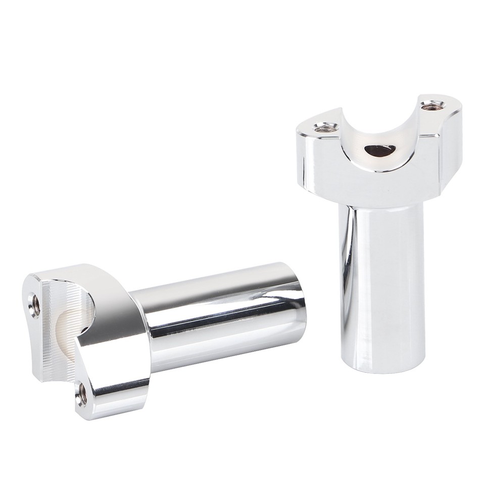 Chrome 3 1/2" Straight Handlebar Risers For Harley 1" Bar Softail ...