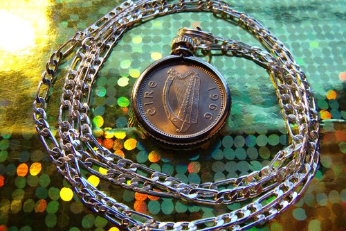 Ireland Irish Rabbit Silver Necklace, 20" Long chain with Easter Bunny ...