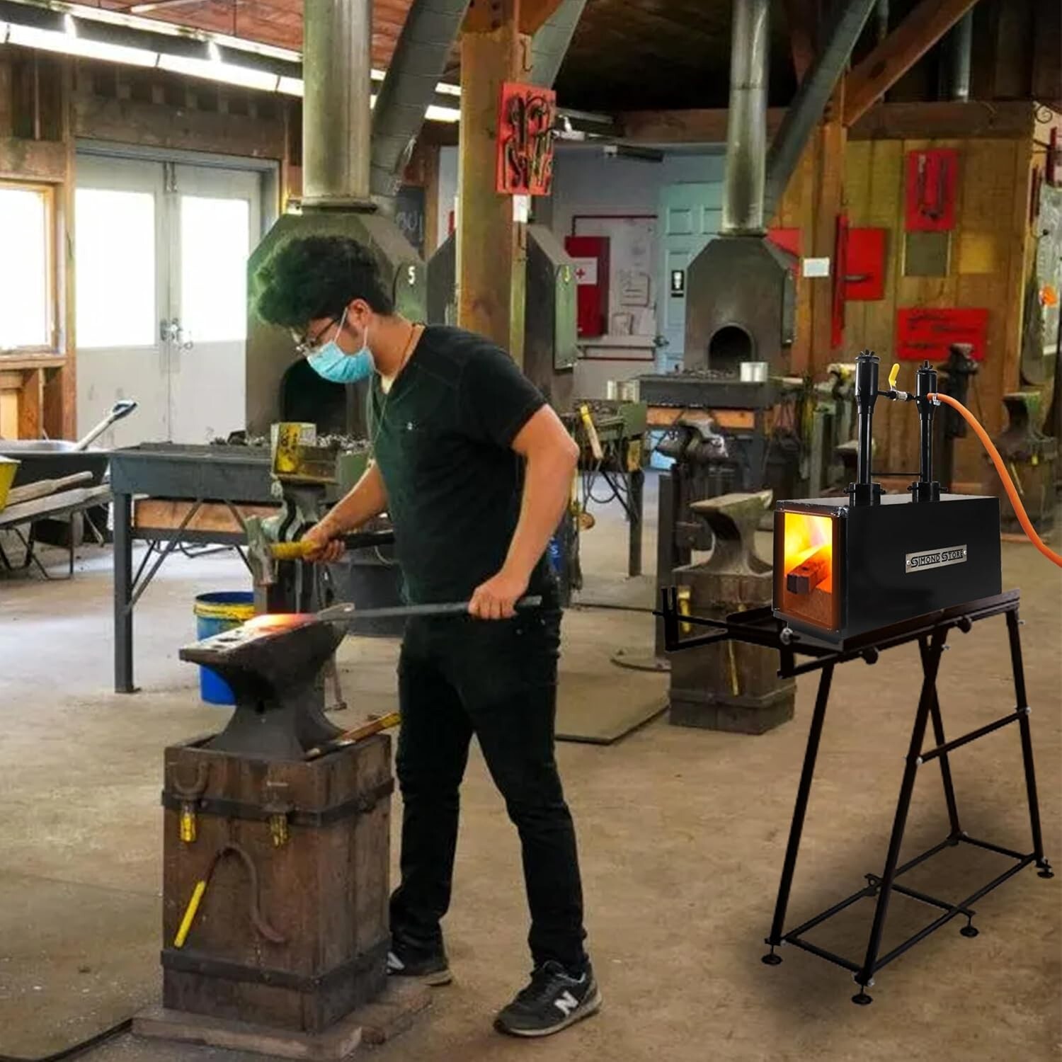 Double Burner Gas Propane Forge Furnace Blacksmith Knife making ...