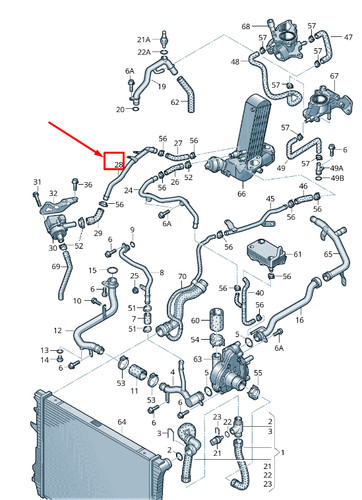 NEW AUDI A8 4H RADIATOR COOLANT PIPE 057121064E ORIGINAL | eBay