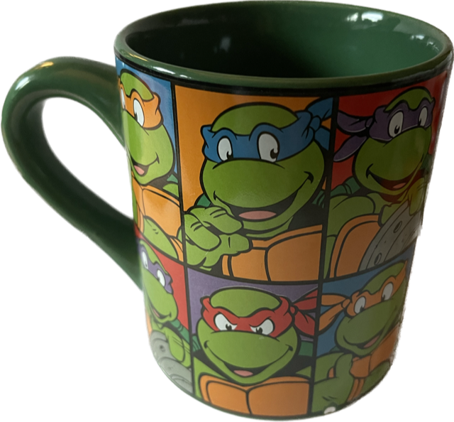 TMNT Teenage Mutant Ninja Turtles Mug 2010 Viacom 6" Green FREE ...
