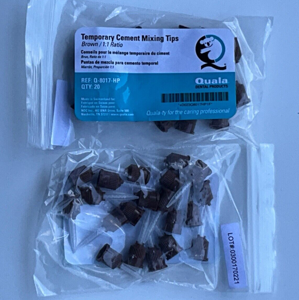 Quala Dental Temporary Cement Mixing Tips Brown 1:1 Ratio 20/Bag Q8017 ...