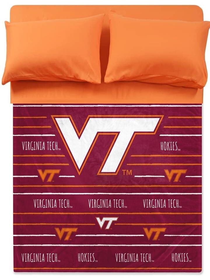 Virginia Tech Hokies NCAA 60" x 80" Logo Stripe Flannel Blanket ...