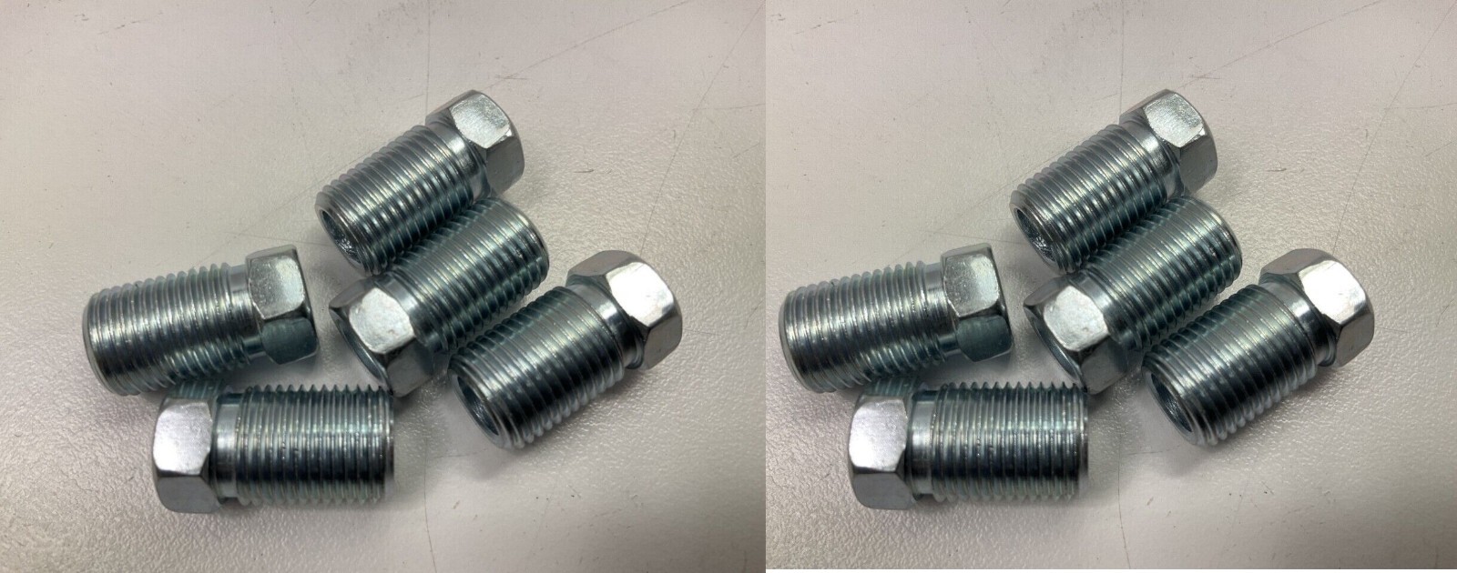 (10) AGS BLF-16C Steel Tube Nut Brake Line, 1/4" (7/16"-24) Inverted ...