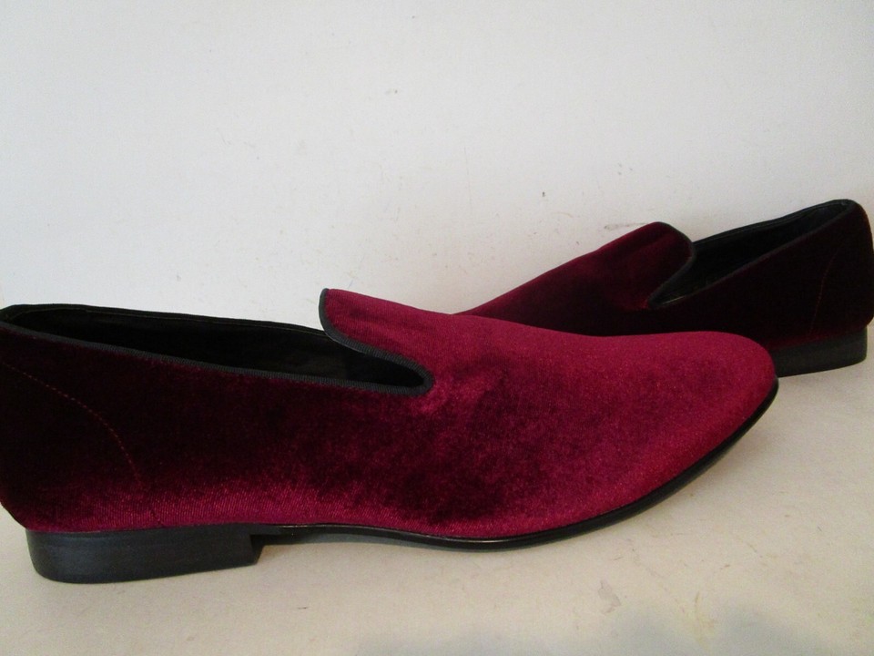 Steve Madden Mens Laight Velvet Smoking Slippers Loafers Burgundy Size ...