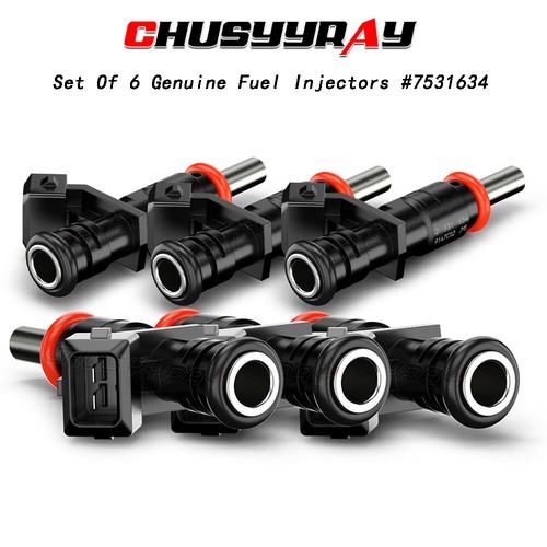 6PC 7531634 PREMIUM Fuel Injector Set (6) For 2007-2008 BMW 328xi 3.0L ...