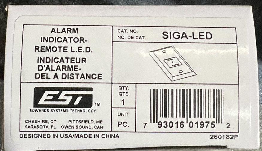 Edwards EST SIGA-LED Remote LED Alarm Indicator White | eBay