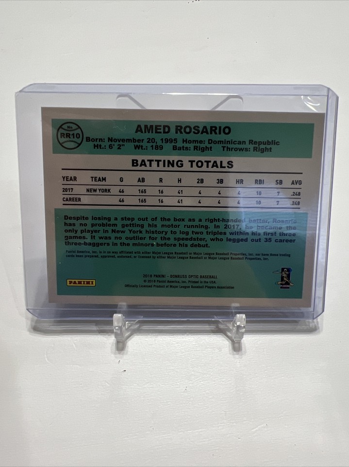 2018 Panini Donruss Optic Amed Rosario Rated Rookie Card New York Mets ...