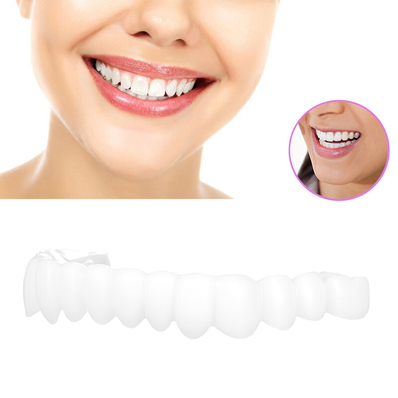 Smile Snap On Upper＆Bottom Set False Teeth Denture Veneers Dental Tooth ...
