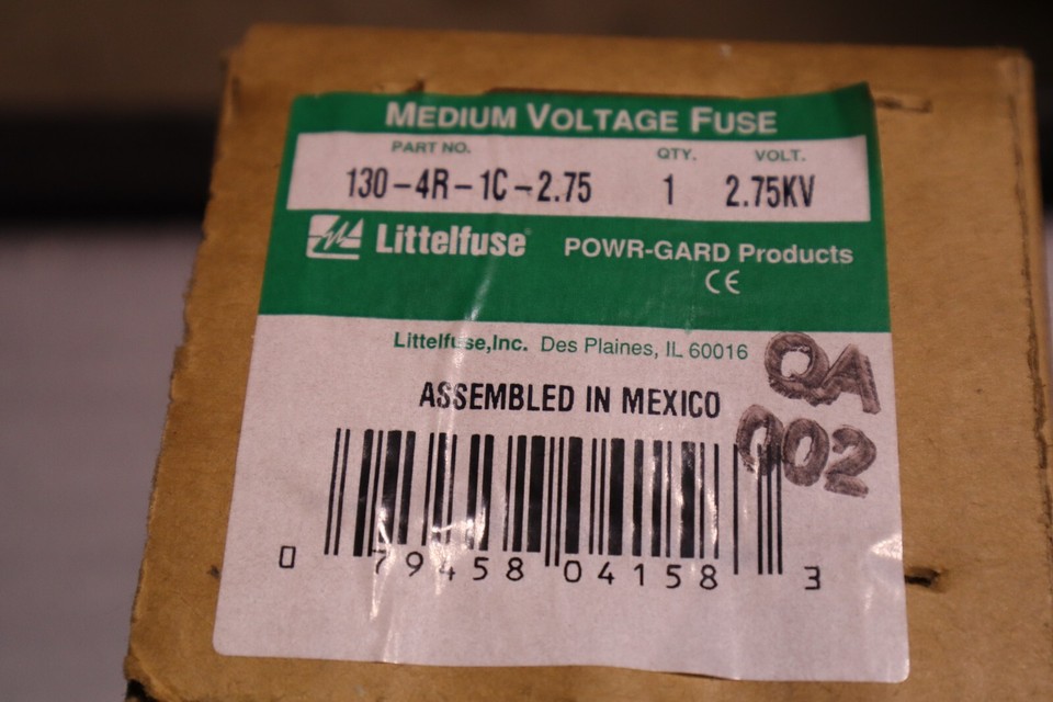 LITTELFUSE 130-4R-1C-2.75 NSFB - MEDIUM VOLTAGE FUSE 2.75KV 9 AVAILABLE ...