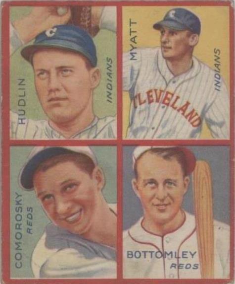 1935 Goudey 4-in-1 - R321 Jim Bottomley, Adam Comorosky, Willis Hudlin ...