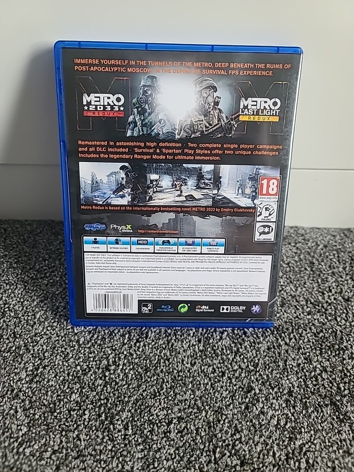 Metro Redux Ps4 PlayStation 4 & 4020628886240 | eBay UK