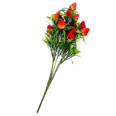 Artificial Strawberry Stem Fake Fruit Branch Faux Strawberry Bunch ...