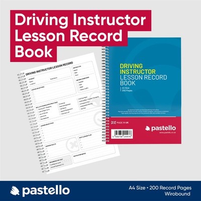 Driving Instructor Lesson Record Book 200 Pages | A4 Wirobound Progress ...