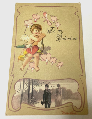 Postcard To My Valentine When Cupid Fails Broken Heart Undivided Back ...
