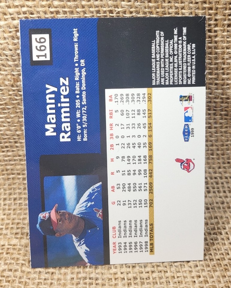 1999 Fleer Sports Illustrated Manny Ramirez Baseball Card #166 Indians ...