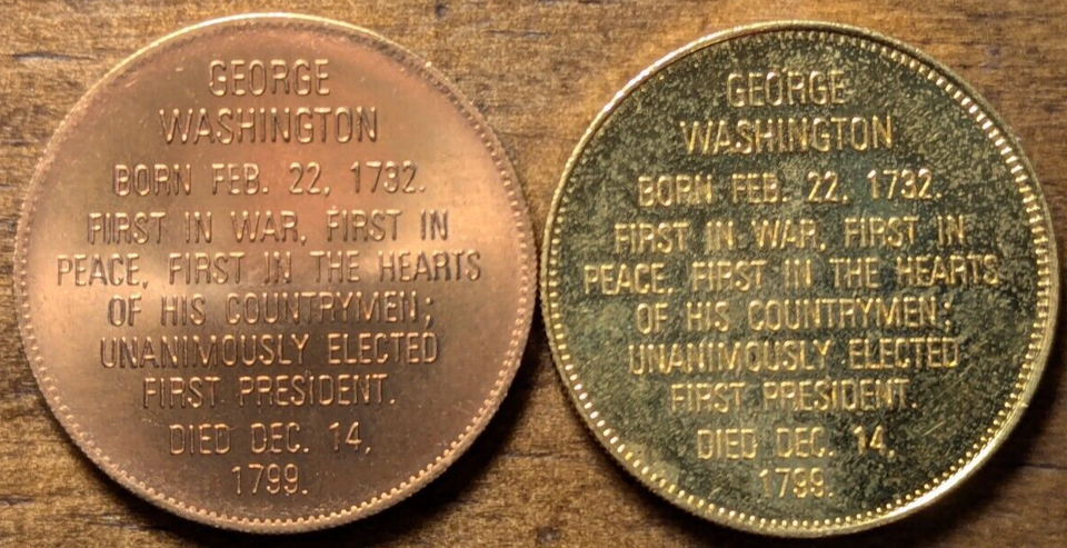 1789-1797 George Washington 1st President Commemorative Coin Token Lot ...