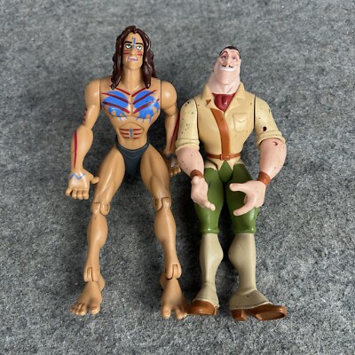 Vintage Disney And Burrough Tarzan Action Figures Tarzan & Clayton | eBay