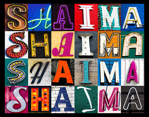 SHAIMA Name Poster featuring photos of actual sign letters | eBay