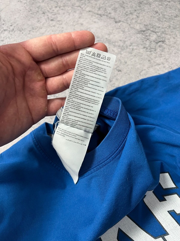 Vintage Nike Tee Logo Printed T-Shirt Blue Mens Size M Standard Fit ...