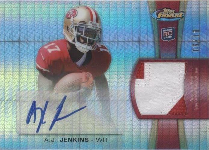 2012 Topps Finest - Rookie Autographed Patch A.J. Jenkins #RAP-AJJ ...
