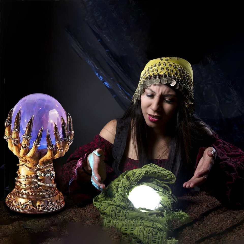 Halloween Crystal Ball Witch Celestial Crystal Ball Flashing Crystal | eBay