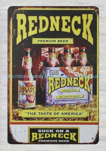 Redneck Premium Beer pub club metal tin sign vintage wall decor | eBay