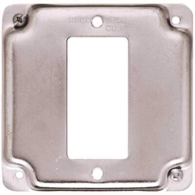 Raco Square Steel 1 gang 4.125 in. H X 4.125 in. W Exposed Work Cover ...