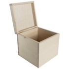Cube Square Wooden Box 16 x 16 x 16 cm / Plain Pine for Storage Craft ...