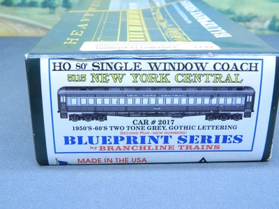 HO Branchline Blueprint Kit #5115 80' SINGLE WINDOW COACH NEW YORK ...