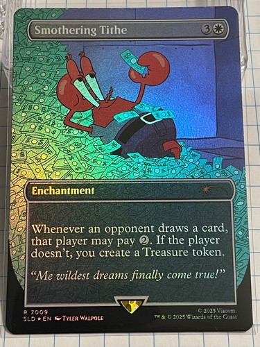 MTG Secret Lair x Spongebob Squarepants 7009 Smothering Tithe Rainbow ...