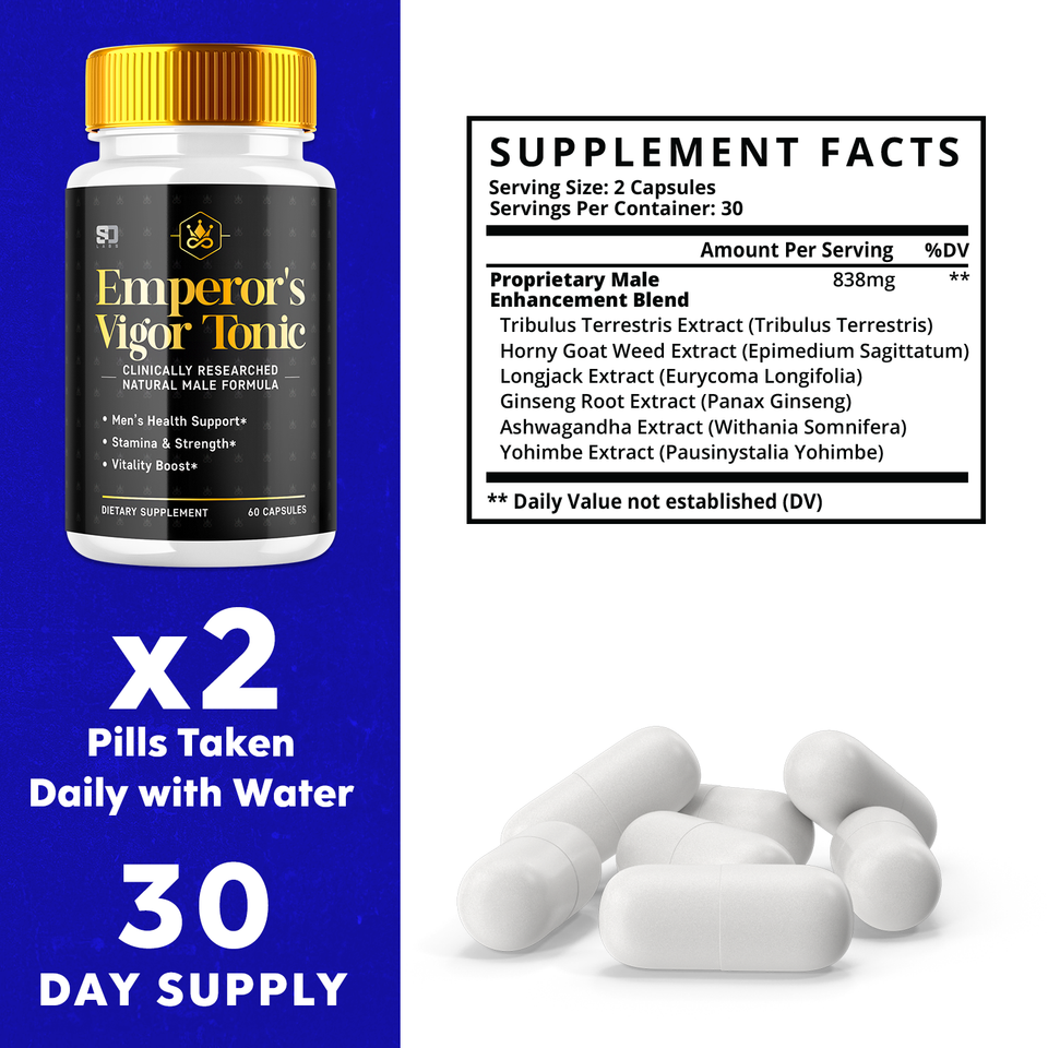 Emperor's Vigor Tonic Supplement for Men, Male Health Pills (60 ...