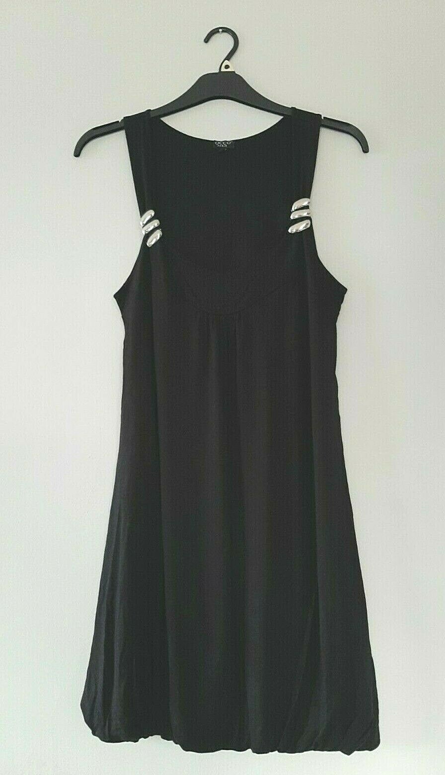 OCCO PARIS BLACK METAL TRIM BALLOON STYLE STRETCH JER… - Gem