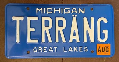 Michigan VANITY License Plate TERRANG | eBay